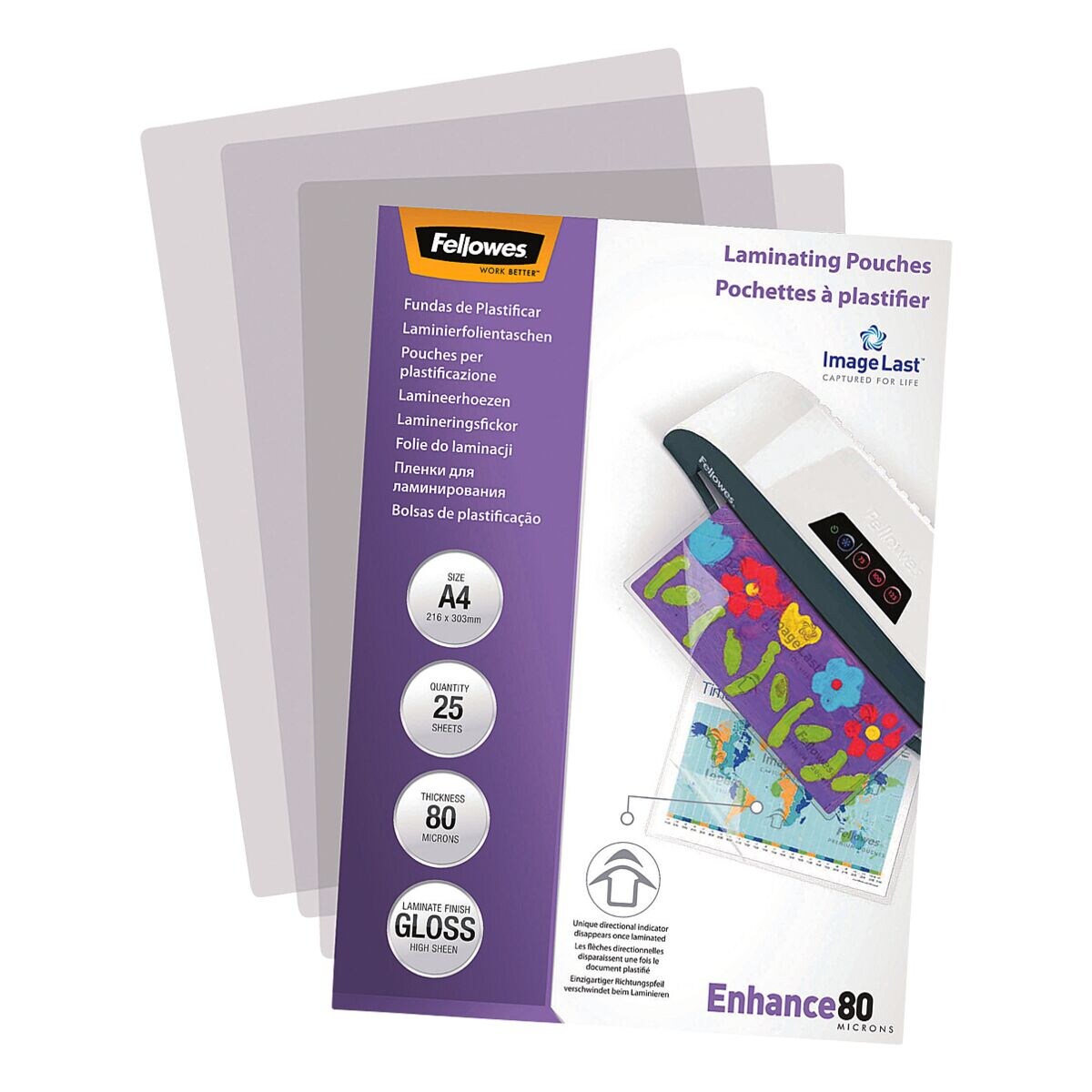Fellowes 25 pièce(s) Pochettes de plastification Laminating Pouches A4 ...